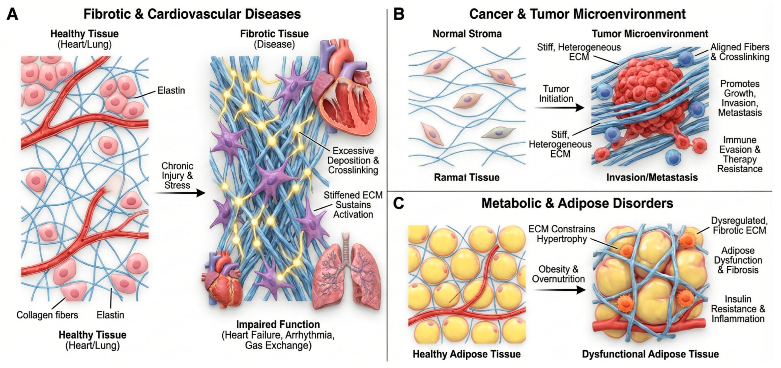 Extracellular Matrix in Human Disease and Therapy: From Pathogenic ...