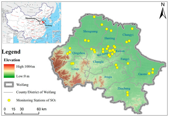 Spatio-Temporal Characteristics of SO2 across Weifang from 2008 to 2020