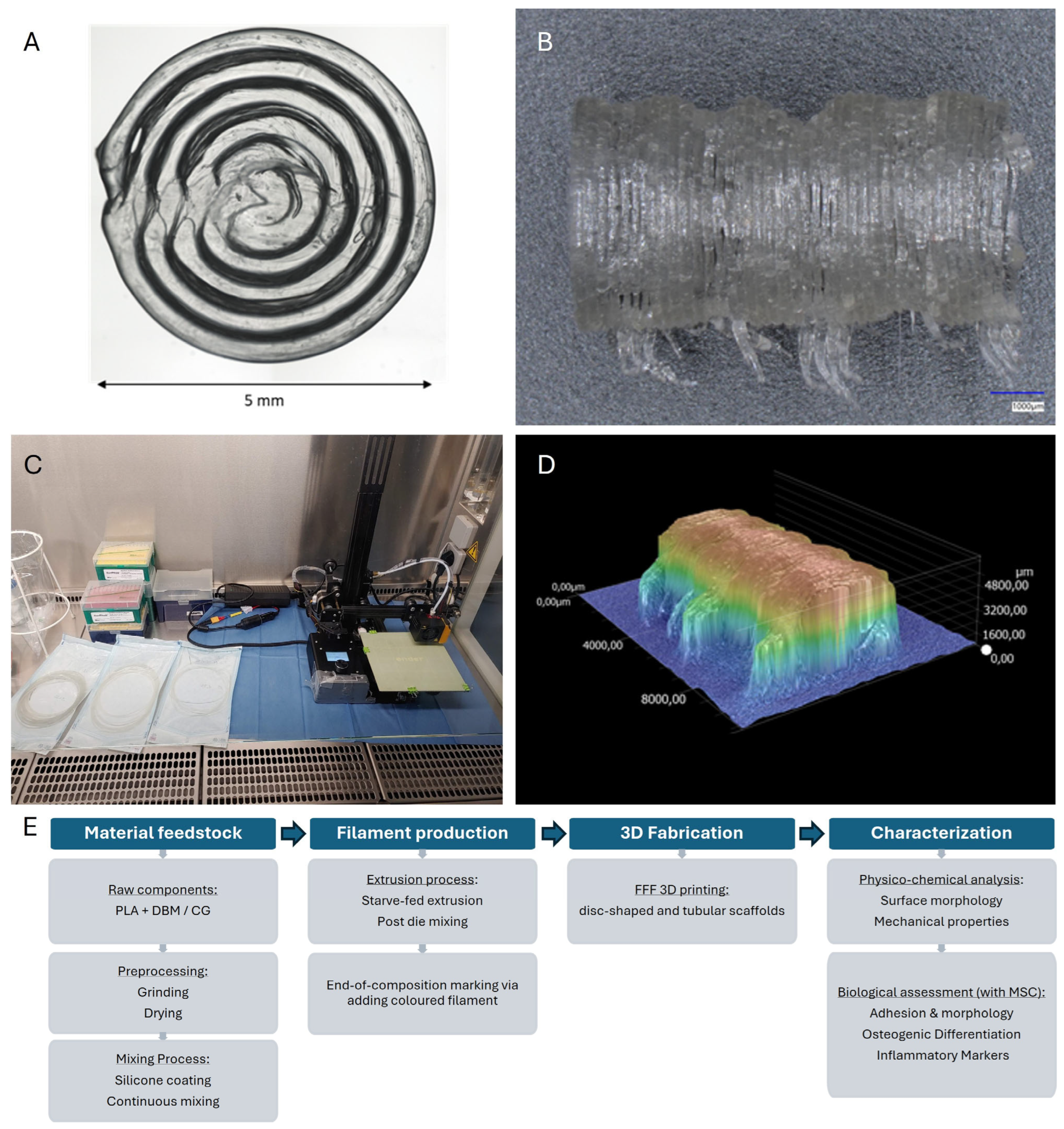Granulate-to-Filament: An Extrusion-Mixed PLA–Human Bone Material ...