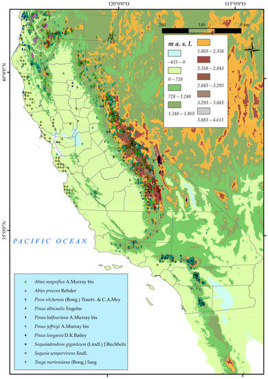 Bioclimatic Characterisation of Specific Native Californian Pinales and ...