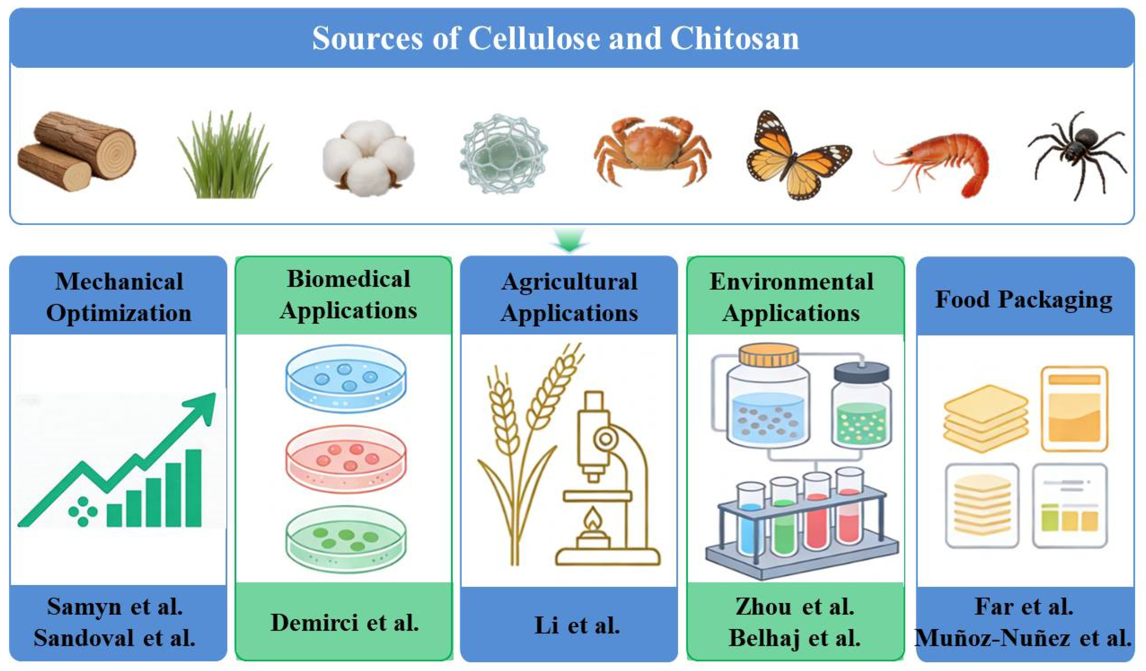 Preparation and Application of Cellulose-Based and Chitosan-Based Materials