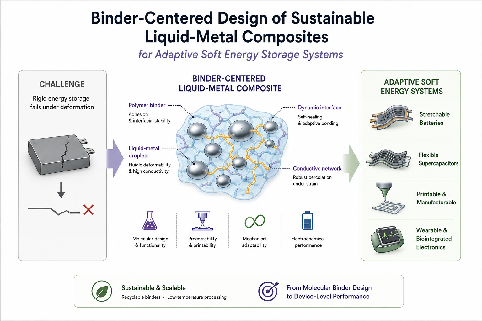 Binder-Centered Design of Sustainable Liquid Metal Composites for ...