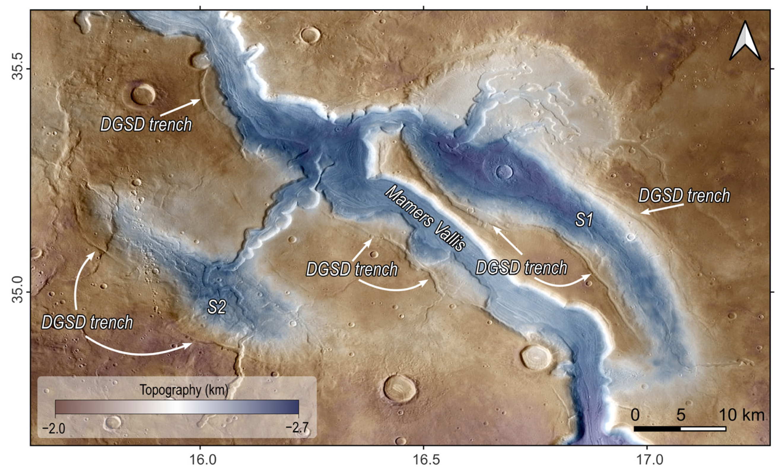 Geomorphological Evidence of Ice Activity on Mars Surface at Mid-Latitudes