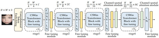 Facial Expression Recognition Based on Fine-Tuned Channel–Spatial Attention Transformer